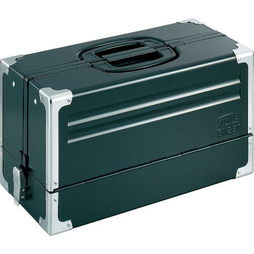 特長：天面フラットV形3段式両開きケースです。ケースの角部にガード機能を追加した新型ツールケースです。デッドスペースをなくし収納スペースを有効に活用できます。頑丈で衝撃に強いです。用途：工具類の保管・管理用仕様：色：マットブラック外形寸法(...