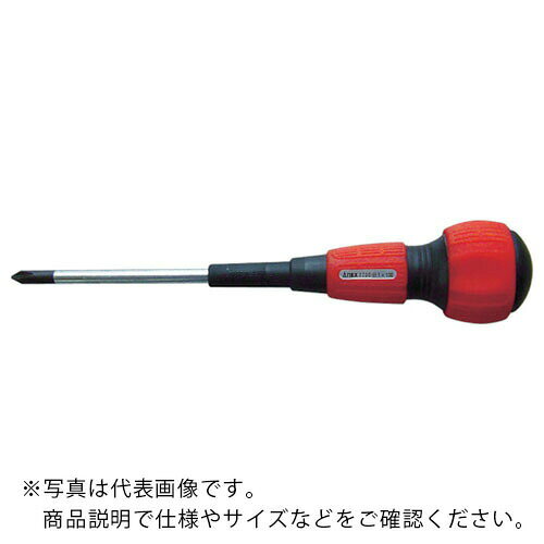 特長：滑りにくく力の入るスリット形状と六角形状(グリップエンド)です。仕様：刃先：［［＋］］2軸長(mm)：100全長(mm)：198先端マグネット：磁力ありグリップ色：赤、黒ハンドル径(mm)：42先端：マグネット入り高精度ブラックポイン...