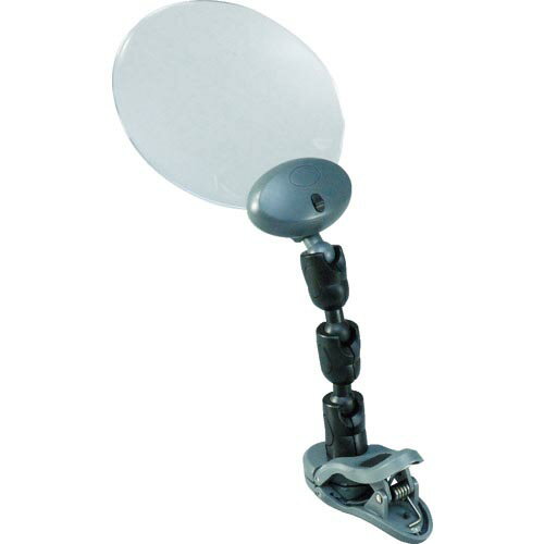 特長：アクリル製レンズなので、軽くてわれにくいです。クリップ付なのでハンズフリーで作業ができます。連続20時間使用可能です。用途：部品の組立て・検査。仕様：倍率(倍)：2レンズ寸法(mm)：φ105全長(mm)：310電源(V)：ボタン型電...