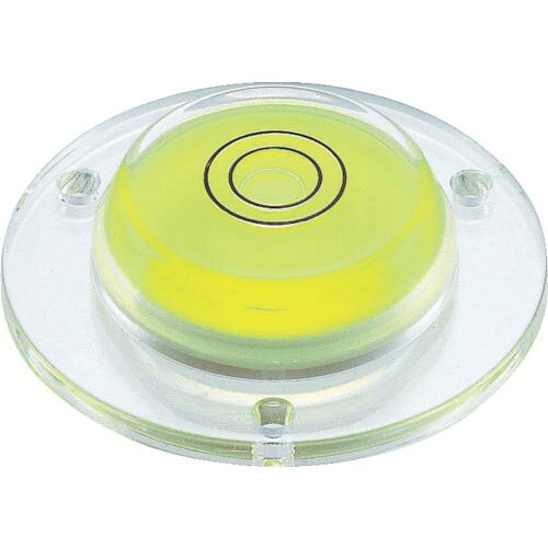 特長：水平面全方向が測定できます。機械・器具などにビスで取り付けて使用できます。小さくて携帯に便利です。用途：水平測定に。仕様：高さ(mm)：11マグネット：なし色：透明気泡管色：グリーン精度：±2.50mm/m=±0.1432°以内感度：...