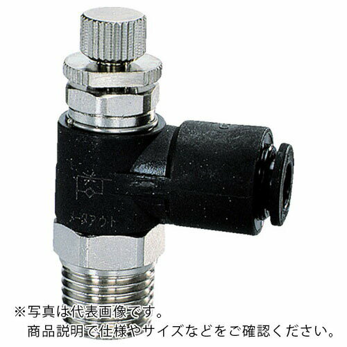 特長：難燃性PBT樹脂を標準採用し、溶接環境での事故を防止します。ニードル弁の回転数が多いので、滑らかな速度制御が可能。仕様：接続口径：M5×0.8適合チューブ外径D(mm)：6適合チューブ外径(mm)：6使用流体：空気制御方式：メーターア...