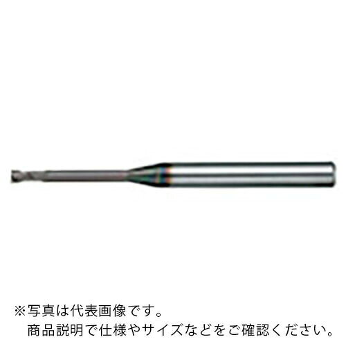 特長：高硬度材の直彫り加工に最適な無限コーティングプレミアム 2枚刃ロングネックスクエアエンドミルです。用途：被削材:調質鋼、焼入れ鋼、チタン合金。金型及び部品の切削加工。仕様：切削径DC(mm)：0.4最大切込みAPMX(mm)：0.3機...