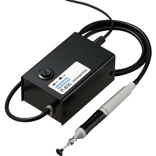 特長：電動ポンプで対象物を吸着させるため、スムーズな作業が可能です。150gまでのピックアップに対応します。コンパクトな本体、静かな稼働音(45dB以下）です。ESD対策仕様商品です。用途：傷がつきやすい部品のピックアップに。仕様：全長(m...
