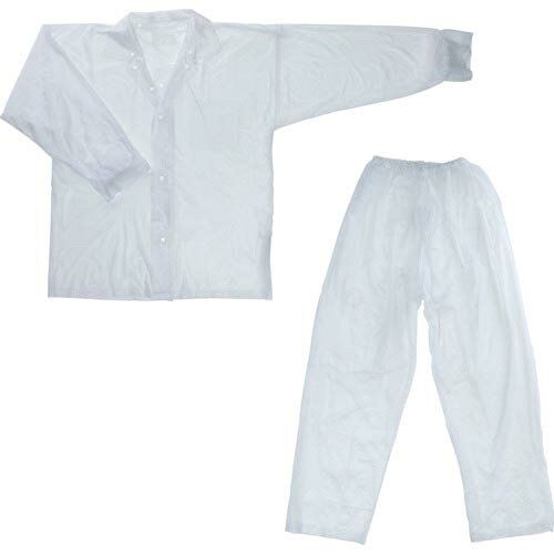 特長：二重袖が雨の浸入を防ぎます。胸部分に内ポケットがあり、水濡れを防ぎます。防水レインスーツです。用途：雨天時の野外作業に仕様：色：クリアサイズ：M身長(cm)：160〜170胸囲(cm)：84〜92ウエスト(cm)：72〜80股下(cm...