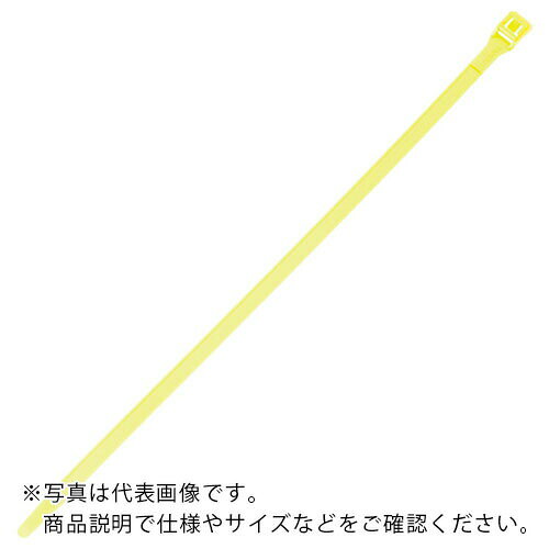 特長：セレーション（ギザギザ）が外側にあり、結束バンドがヘッドに対して横から挿入されるので、大きな束線も真円に近い状態で結束できます。ヘッドが小さく、束線全体が小さく仕上がります。屋外で使えるカラー結束バンドです。用途：ケーブルなどの結束に...
