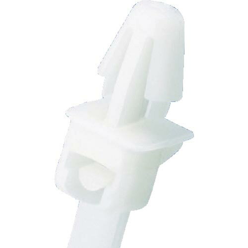 特長：結束バンド、固定具の要素を一つにした押し込みタイプのバンドです。狭い場所での取り付けが可能なウイングが付いていないタイプです。取付穴に押し込むことで簡単に取り付けられます。カーブチップデザインによって、素早く取り付け作業ができます。用...
