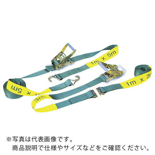 特長：固定側・調整側の長さ表示入りコーナーパッドを採用しています。作業前に荷物に応じた長さ確認を容易に行えます。ベルト表面にPVCコーティングを施し、すべり滑らかに、摩擦を極力防ぎました。用途：運搬・輸送用。仕様：最大使用荷重(t)：0.5...