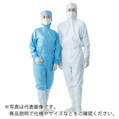 特長：クリーンルーム用ウエアです。フード一体型のクリーンスーツです。汎用性の高い防塵服です。着脱が容易で衣服の管理が一点で済むのが利点です。用途：半導体・液晶パネル・電子部品・印刷・写真・通信・精密機器に。　医薬品・バイオ・化学・包装に。食...