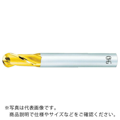 特長：TiN(チタン)コーティング2刃ボールエンドミルです。用途：被削材：炭素鋼、プリハードン鋼、合金鋼、工具鋼(〜40HRC)、ステンレス鋼(〜35HRC)、鋳鉄、ダクタイル鋳鉄(〜350HB)、銅合金、アルミ合金用。仕様：ボール半径(m...