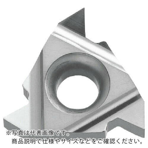 特長：外径ねじ切り加工用チップです。用途：外径ねじ切り加工用。仕様：適合ホルダ：KTNR-16/KTNSR-16型外径　汎用68°ねじ【メートルねじ(M)、ユニファイねじ(UN)・(UNF)】ノンコート呈色：輝灰色材質／仕上：サーメット