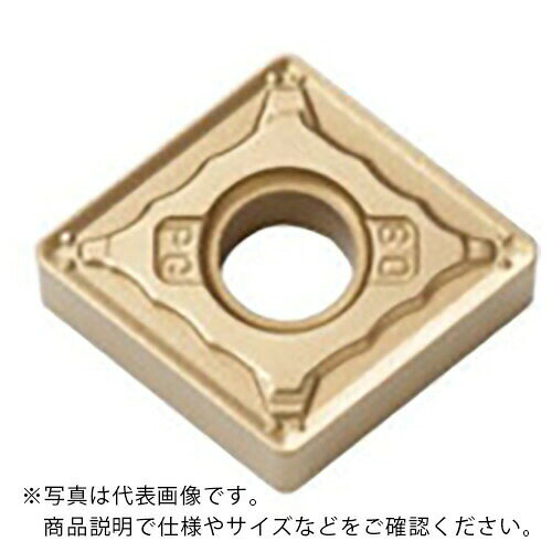 特長：耐高温変形性の高い特殊母材に被膜の強靭化と界面の強化により、安定長寿命加工を実現しています。鋼加工の断続〜汎用加工の第一推奨材種です。用途：旋削加工用。被削材：鋼。仕様：チップ形状：ひし形80°厚さ(mm)：4.76被膜構成：微細柱状...