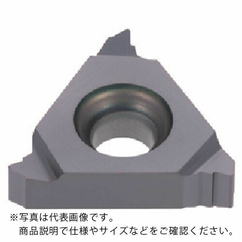 特長：外径用ユニファイねじインサートです。用途：ねじ切り加工用。仕様：適合被削材：鋼、ステンレス鋼、鋳鉄、難削材コーナ半径(mm)：0.22ねじ切りインサートサイズ：16山数：14.0勝手：R内接円径(mm)：9.525X方向刃形位置(mm...