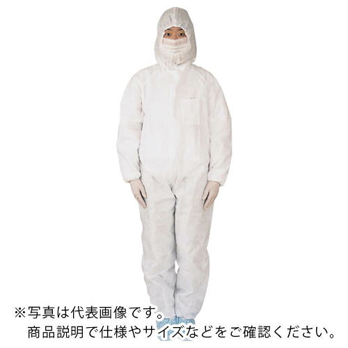 特長：軽く持ち運びに便利です。全面ファスナーです。（樹脂製で焼却可能）SMS3層構造です。用途：加工製造、粉体工場、水、ペンキなどあらゆる作業に。仕様：色：白サイズ：L適合身長(cm)：165〜175適合胸囲(cm)：80〜95タイプ：つな...