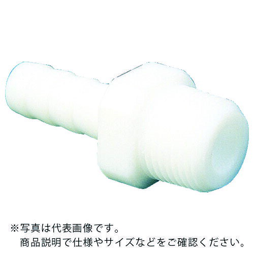 特長：一方がチューブ圧入式で、一方をめねじに接続します。用途：送液用。仕様：適合チューブ内径(mm)：6ねじサイズ：R1/4竹の子外径(mm)：6適合流体：酸、アルカリなど材質／仕上：フッ素樹脂（PTFE）　●代表画像について 商品によって...