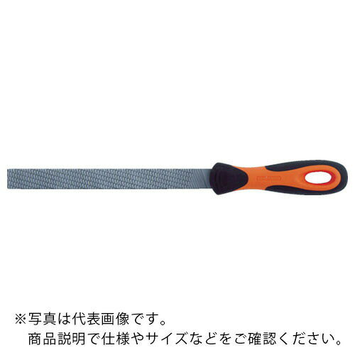 特長：先端に向かって細くなっており、4インチと6インチは先細、8インチ以上は半先細です。複目です。穴、大きな隅肉、凹面のヤスリがけに適しています。エルゴハンドル付のヤスリです。仕様：仕上がりタイプ：荒目形状：丸全長(mm)：375刃長(mm...