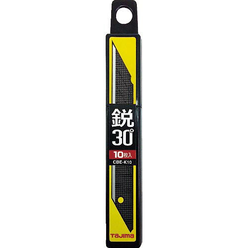 特長：A型カッター用鋭角30°替刃です。仕様：全長(mm)：86刃厚(mm)：0.38刃長(mm)：72適合本体：DC-E395BK刃タイプ：A型刃(0.38mm厚×9mm幅)入数：10枚入り適合商品：A型カッター各種材質／仕上：炭素工具鋼...