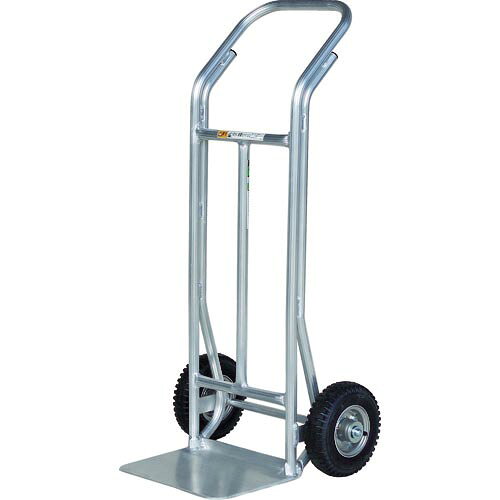 特長：アルミ製重量物運搬台車です。仕様：均等荷重(kg)：150全長(mm)：1080幅(mm)：550高さ(mm)：1080タイヤタイプ：TR250-4Aエアー入タイヤキャスター：250-4Aエアー入タイヤ長さ(mm)：460キャスター(...