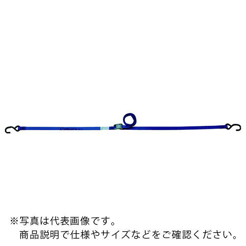 特長：カム式により簡単な操作で荷締め作業ができるベルトです。用途：トラック輸送時の荷崩れ防止。仕様：最大使用荷重(t)：0.18ベルト長さ(m)巻取側：3ベルト長さ(m)固定側：1ベルト寸法(mm)幅×厚さ：25×2.0色：ブルーオープンフ...