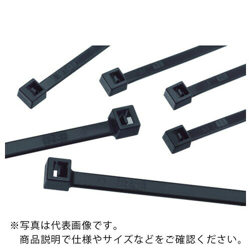 特長：主に屋外での結束に適した高品質ケーブルタイです。用途：電線ケーブルの固定や結束に。仕様：色：ブラック幅(mm)：4.5長さ(mm)：360厚さ(mm)：1.46最大結束径(mm)：101引張強度(N)：220最小結束径(mm)：5使用...