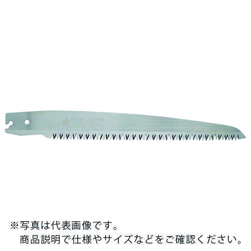 特長：生木全般（林業・造園・土木・果樹園）に使用できます。アサリが無いので鏡面仕上げのような切口です。用途：生木剪定用仕様：刃長(mm)：270全長(mm)：324刃ピッチ(mm)：4.0適合本体：7453刃厚(mm)：1.1衝撃焼入れ無電...