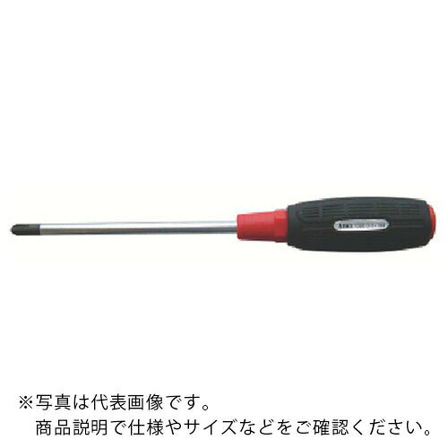 特長：滑りにくく力の入るスリット形状と六角形状(グリップエンド)です。仕様：刃先：［［＋］］3軸長(mm)：150全長(mm)：278先端マグネット：磁力ありグリップ色：黒、赤先端：マグネット入り高精度ブラックポイント加工材質／仕上：軸：特...