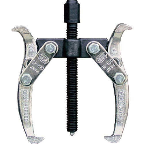 特長：爪は特殊鋼を鍛造し、押しねじは転造ねじで強度耐久性も充分です。爪部連結穴の位置を変えることにより幅の広いギヤと奥にあるギヤに対応できます。仕様：適合プーリ(mm)：50〜100爪の届く長さ(mm)：55破断荷重(kN)：39.2アーム...