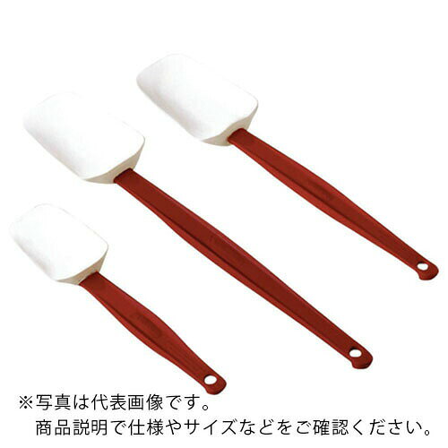 特長：フッ素樹脂加工の調理器具を全く傷付けない耐熱性の優れたスクレーパーです。すくい部の高さがあるので、スプーンのように使えます。持ち手が熱くなりません。用途：調理等仕様：すくい部幅(mm)：60全長(mm)：241耐熱温度(℃)：260長...