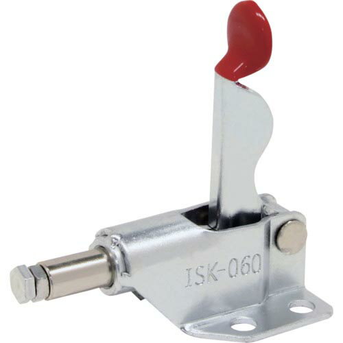 特長：溶接治具、組立治具、検査治具、加工治具に最適です。用途：仕様：全長(mm)：58押圧力(kN)：0.5ハンドル操作角度(°)：93ストローク(mm)：13付属ボルト径：M4×16横押し型フランジベース材質／仕上：スチールセット内容／付...