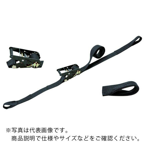 特長：ラチェットバックル式で、簡単な操作で確実に固縛できます。エンドレス形・両端アイ形・その他端末金具付きがあり、さまざまな固縛シーンに対応できます。用途：トラック荷物の固縛に最適。また、ベルトが黒色で目立たない為、舞台装置用に。仕様：最大...