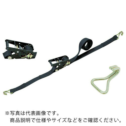 特長：ラチェットバックル式で、簡単な操作で確実に固縛できます。エンドレス形・両端アイ形・その他端末金具付きがあり、さまざまな固縛シーンに対応できます。用途：トラック荷物の固縛に最適。また、ベルトが黒色で目立たない為、舞台装置用に。仕様：最大...