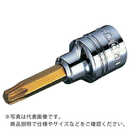 特長：チタンコーティングにより耐摩耗性を向上しています。差込角側は応力の集中を防ぐパワーフィット形状を採用しています。用途：ネプロス・汎用工具仕様：呼びNo.：T15先端寸法(mm)：3.26差込角(mm)：6.35全長(mm)：38.7材...