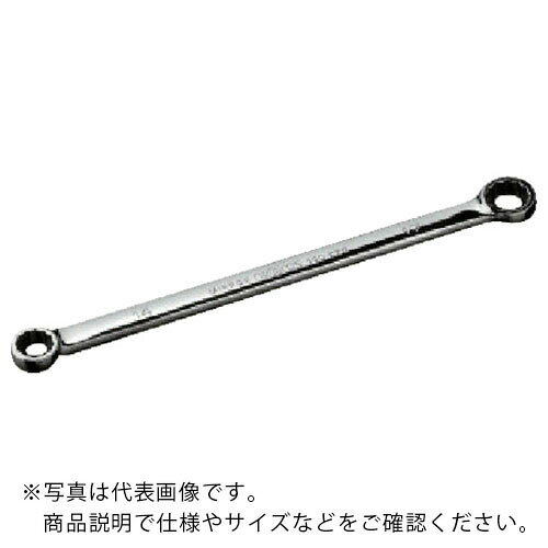 特長：口径部に15°の角度があるため、裏表使用すると30°の範囲で作業できます。ヘッド部の厚みを薄くすることにより狭い場所での作業性が向上しています。口径部は7°30′の角度を設け、レンチ裏表を使用することにより15°の範囲で作業が可能、狭...