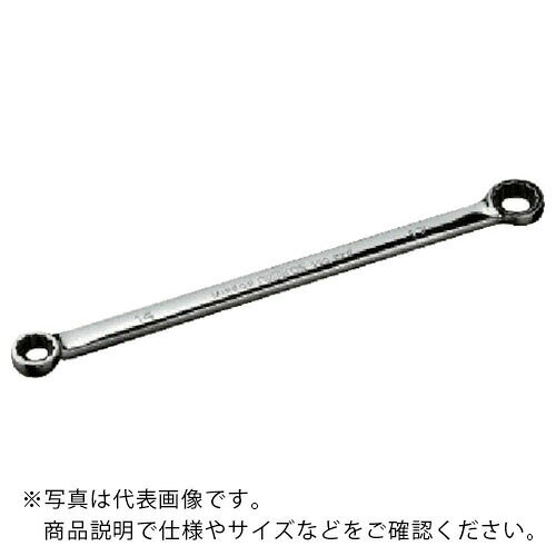 特長：口径部に15°の角度があるため、裏表使用すると30°の範囲で作業できます。ヘッド部の厚みを薄くすることにより狭い場所での作業性が向上しています。口径部は7°30′の角度を設け、レンチ裏表を使用することにより15°の範囲で作業が可能、狭...