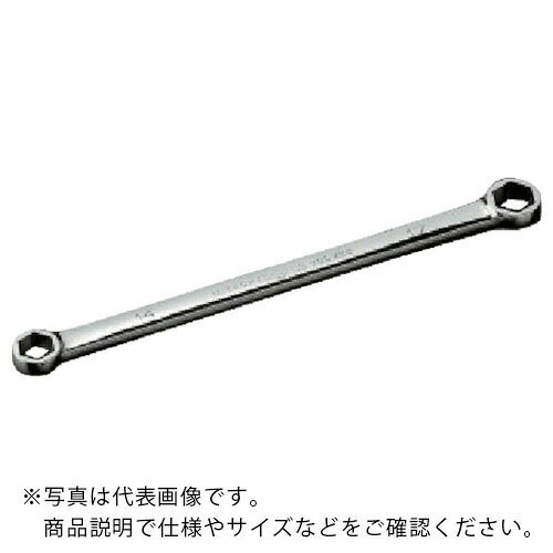 特長：口径部は15°の角度を設け、レンチ裏表を使用することにより30°の範囲で作業が可能、狭い所での作業性を向上します。ヘッド部の厚みを薄くする事により狭い場所での作業性が向上しています。用途：ネプロス・汎用工具仕様：対辺寸法(mm)：14...