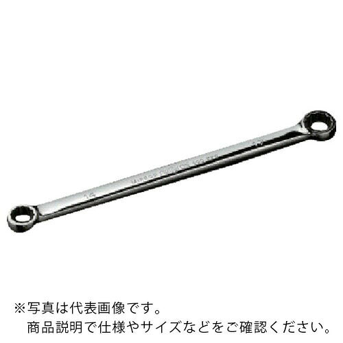 特長：口径部に15°の角度があるため、裏表使用すると30°の範囲で作業できます。ヘッド部の厚みを薄くすることにより狭い場所での作業性が向上しています。口径部は7°30′の角度を設け、レンチ裏表を使用することにより15°の範囲で作業が可能、狭...