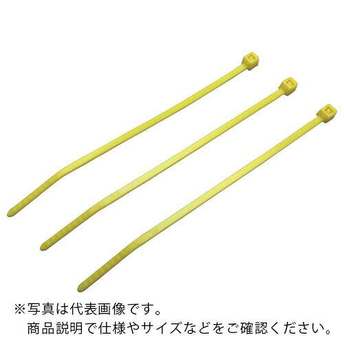 特長：幅広く使用できる汎用性の高い標準タイプのナイロン結束バンドです。色分け、識別に最適です。用途：ケーブルなどの結束に。仕様：色：イエロー幅(mm)：4.8長さ(mm)：292厚さ(mm)：1.3最大結束径(mm)：76引張強度(N)：2...