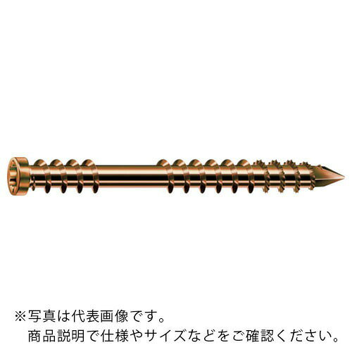 特長：特殊な先端形状、CUTにより軽い力で打ち込むことができます。木の繊維をかき分けて打ち込めるので、木の割れを抑えることができます。ネジ山を2か所に分けることで、2枚の木材をしっかりと合わせることができます。用途：堅木・垂木・ウッドデッキ...