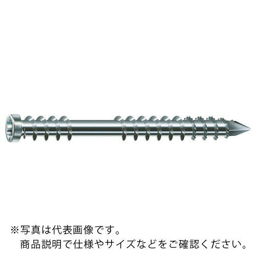特長：特殊な先端形状、CUTにより軽い力で打ち込むことができます。木の繊維をかき分けて打ち込めるので、木の割れを抑えることができます。ネジ山を2か所に分けることで、2枚の木材をしっかりと合わせることができます。用途：堅木・垂木・ウッドデッキ...