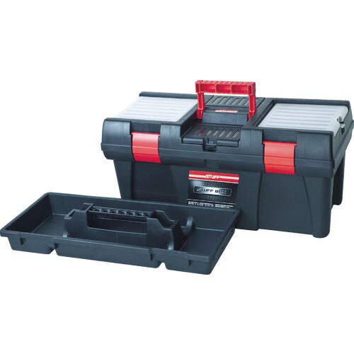 特長：シンプルな工具箱で使い勝手が良いです。サイドハンドル付で横から持てます。フタに小物入れが付いています。仕様：色：ブラック外形寸法(mm)間口：525外形寸法(mm)奥行：256外形寸法(mm)高さ：246有効内寸(mm)間口：466有...