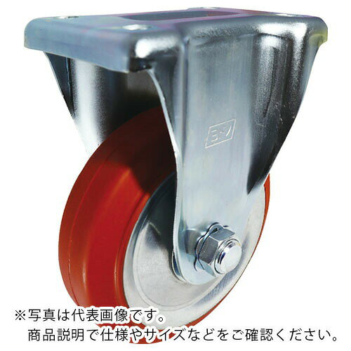 特長：一般的なプレス製キャスターです。赤ゴム車輪を使用しているため、床に車輪跡を残しません。ポリブタジェンゴム車輪仕様ですので、高弾性で軽く運搬できます。用途：一般用運搬台車床面を汚さない所での運搬台車仕様：許容荷重(daN)：176許容荷...