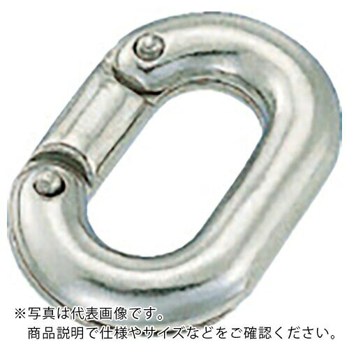 特長：両面4ヶ所の突起部分をハンマーなどでしっかりたたいて固定します。用途：チェーン・ワイヤー・ロープ等の連結金具として、また端末の金具のジョイントに。仕様：使用荷重(kN)：7.84D(mm)：16L(mm)：48W(mm)：24d(mm...