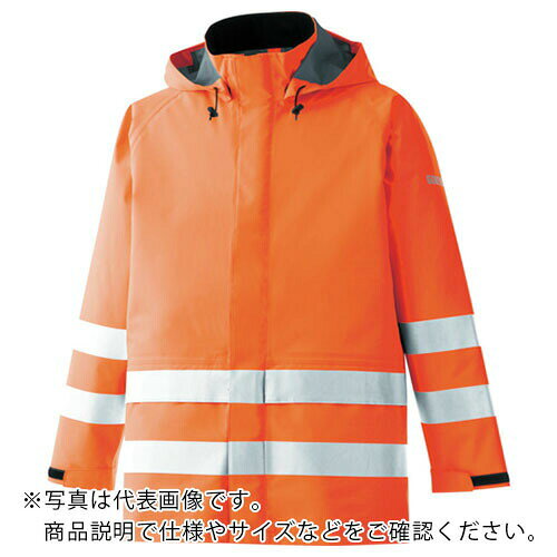 特長：防水透湿素材として最高水準のゴアテックス生地を使用しています。JIS T 8127（高視認性安全服）クラス3に適合した高視認仕様です。蛍光色に加え、反射材を効果的に配置しあらゆる状況下で明視しやすい雨衣です。家庭用洗濯機による洗濯、ド...