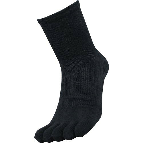 特長：強力スピード消臭糸のデオセルを使用していますので、消臭効果があります。かかとを中心としたサポーター効果でかかとがずれにくい構造になっています。用途：一般作業。仕様：色：黒サイズ(cm)：25.0〜27.0つま先形状：5本指消臭材質／仕...