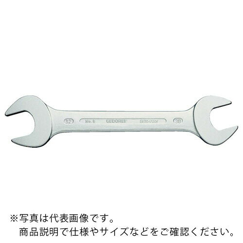 特長：表面は梨地仕上げで、手になじみやすく、滑りにくい仕様です。ハンドル軸はスリムタイプです。仕様：二面幅寸法(mm)：17×19全長(mm)：222厚さ(mm)：6.5クロムメッキ仕上げ材質／仕上：クロムバナジウム鋼表面処理：クロムメッキ...