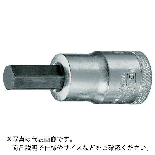 特長：ローレット加工を施すことで、手回しでも手から滑り落ちにくいです。ラチェットハンドルに差し込んで、六角穴付ボルトの締め付けが素早く行えます。仕様：差込角(mm)：12.7対辺寸法(mm)：19ビット長さ(mm)：20全長(mm)：60差...