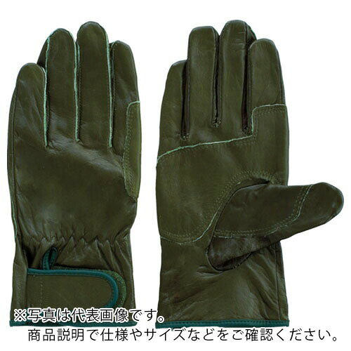 特長：国産牛革使用で手によく馴染みます。袖口マジック式でフィット感に優れています。用途：防衛省納品、建築・土木、電気工事・荷役。仕様：色：国防サイズ：LL全長(cm)：24.0手のひら周り(cm)：23.0中指長さ(cm)：8.4厚さ(mm...