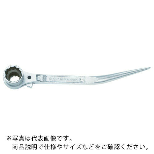 特長：正逆は切り替え爪式です。コンパクトで軽量です。番線を巻きやすい鳶仕様の形状です。用途：ボルトナットの着脱仕様：対辺寸法(mm)：17×19全長(mm)：226厚さ(mm)：50色：シルバーボルトナットの着脱に使用。頭部を穴埋めすること...