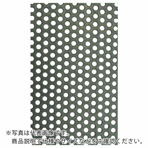 特長：パンチングメタルとは、パンチングプレスの金型で孔を開けた加工をした板の名称です。表面が平面であるため、耐摩耗等の耐久性が高く目が崩れることもありません。※周囲フチ(孔無し部)の有無は不問となります。(一部切りっ放し状態)※鉄の場合、素...