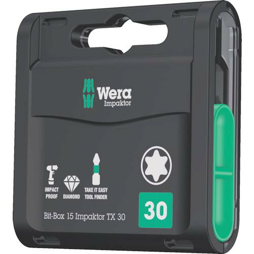 特長：Wera独自のバイトーション機能で長寿命のビット15本セットです。色別でサイズと先端刃先を見分けられます。コンパクトなビットケースに収納できます。仕様：全長(mm)：25シャンク径(mm)：6.35先端マグネット：無し対辺(mm)：T...