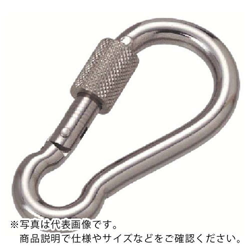 特長：従来のスナップフックB型の環付きタイプです。用途：チェーン・ワイヤー・ロープ等の連結金具として、また端末の金具のジョイントに。仕様：使用荷重(kN)：1.96D(mm)：10L(mm)：102S(mm)：11W(mm)：50d1(mm...